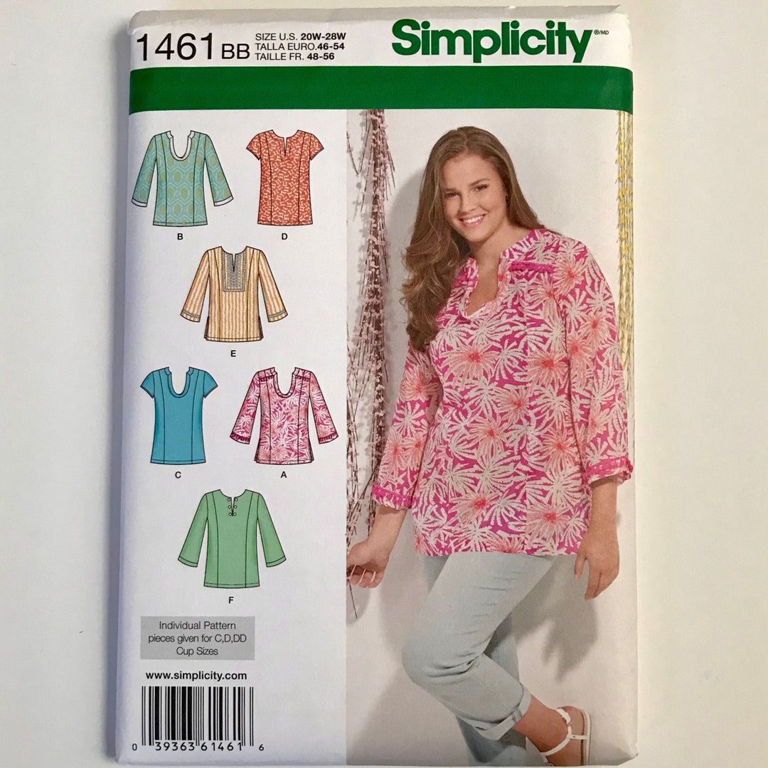 Simplicity 1461 Women's Tunic With Neckline & Sleeve Variations Split ...