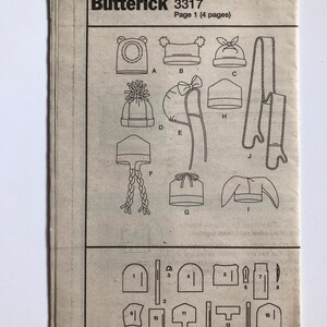 Butterick 3317 Children's/girls'/boys' Hat & Scarf Sewing Pattern ...