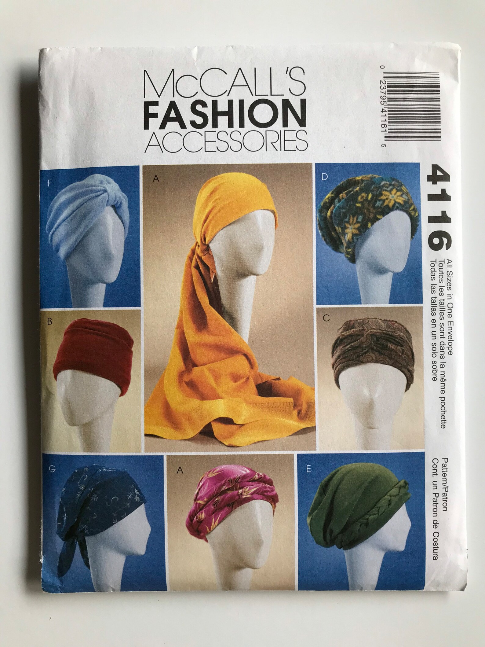Mccall's 4116 Turbans Headwrap and Hats Sewing Pattern - Etsy