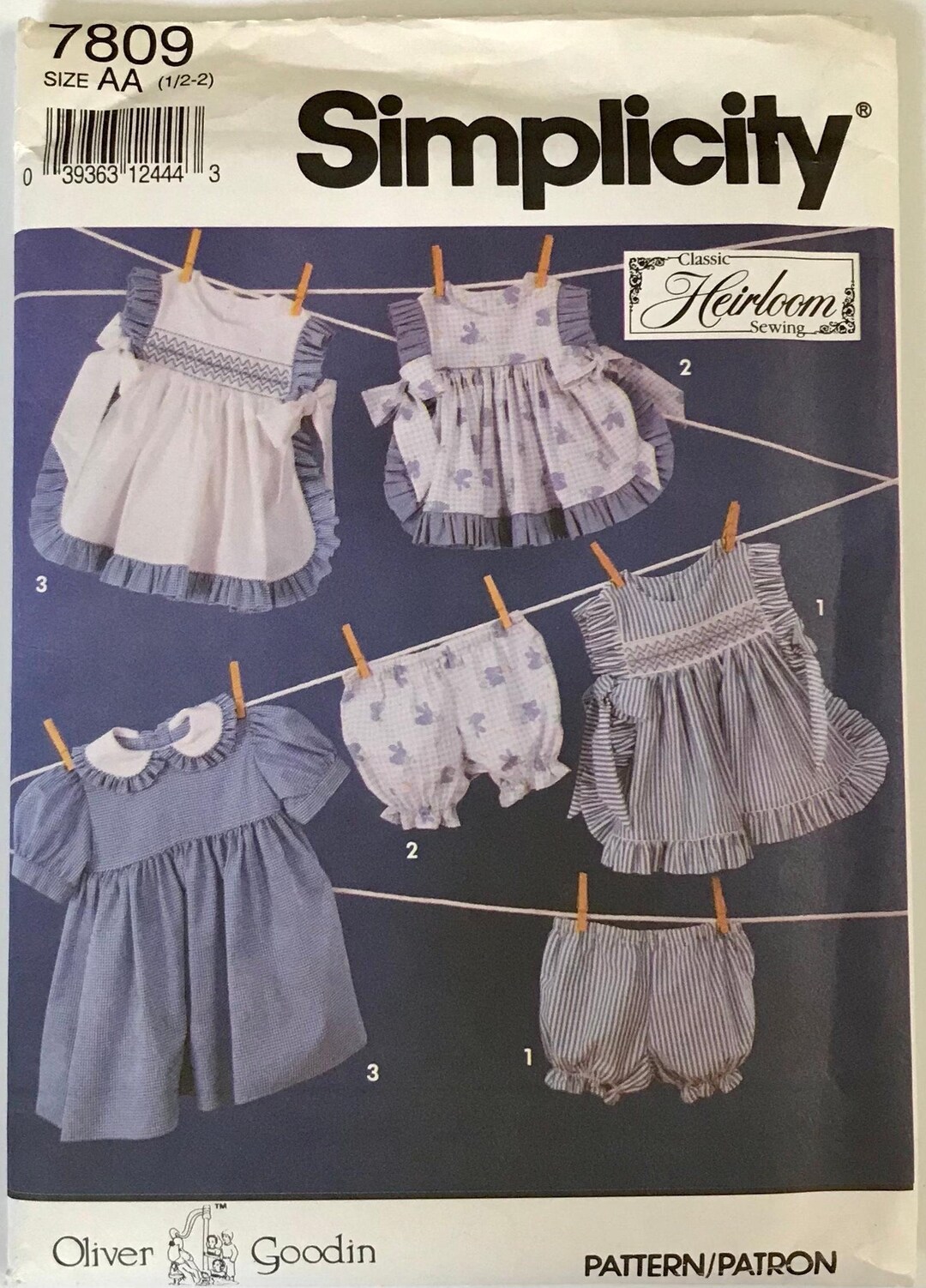 Simplicity 7809 Toddlers' Dress, Pinafore & Bloomers Sewing Pattern ...