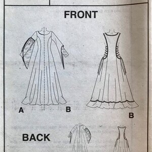 Mccall’s 3653 Misses Camelot Medieval Costume Sewing Pattern Princess ...