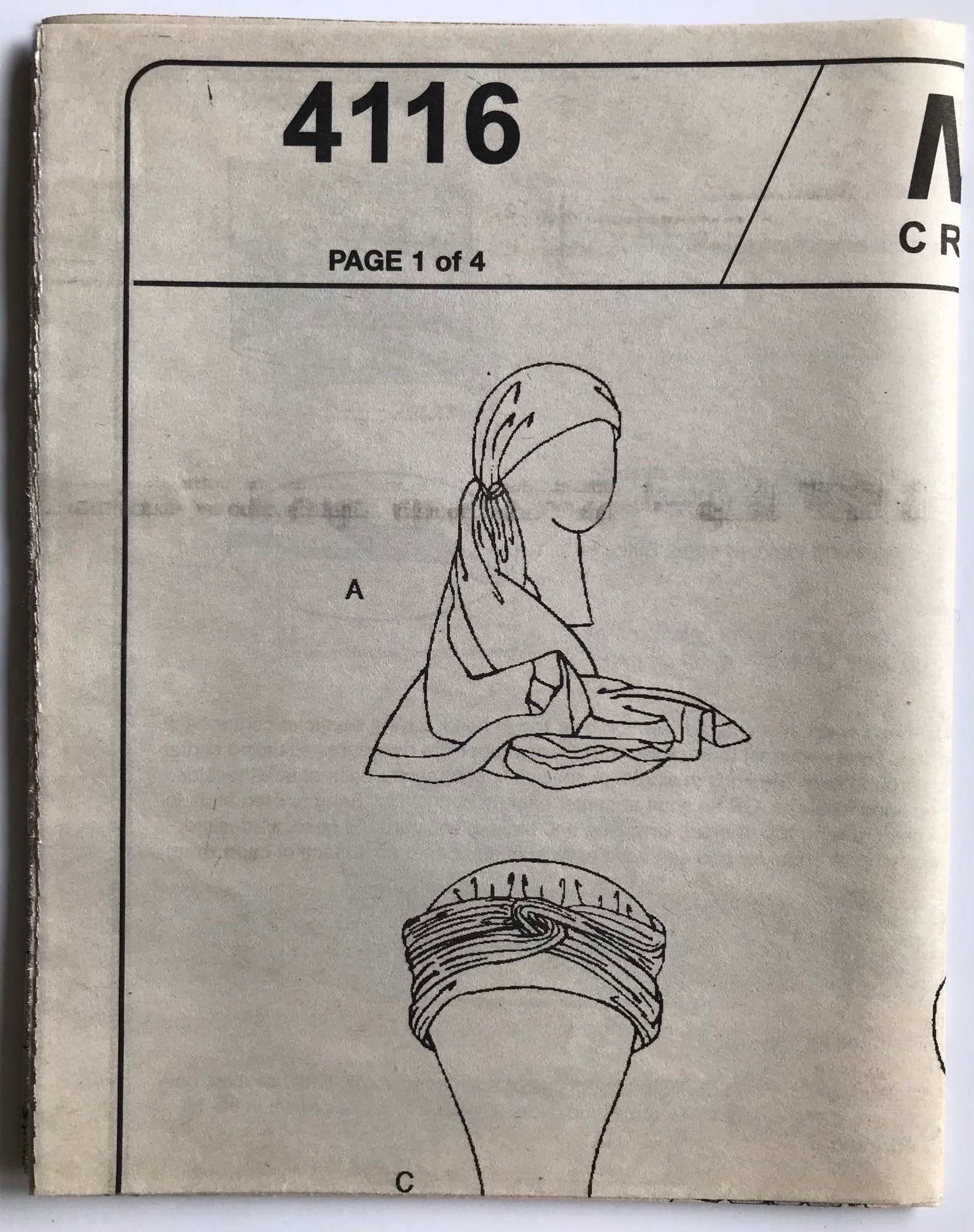 Mccall's 4116 Turbans Headwrap and Hats Sewing Pattern - Etsy