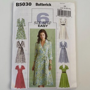 Butterick 5030 Dress, Belt and Sash: Semi-fitted, Flared, Wrapped Dress ...