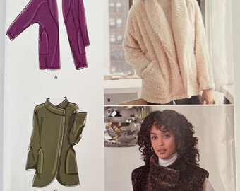 New Look 6417 Misses' Wrap or Waterfall Neckline Jacket or Open Front ...