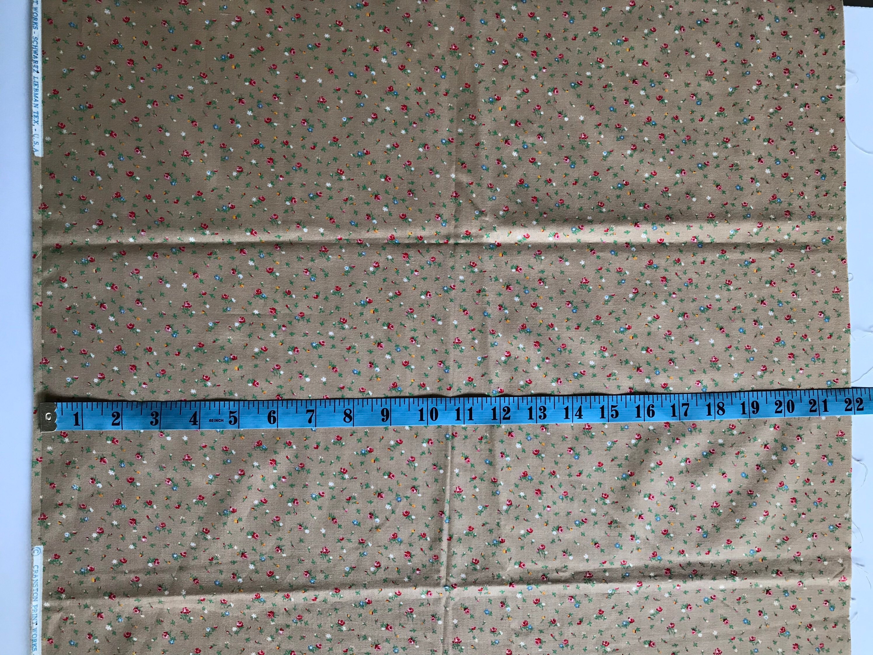 Small Colorful Floral Vintage Calico Print Fabric on Tan/light - Etsy