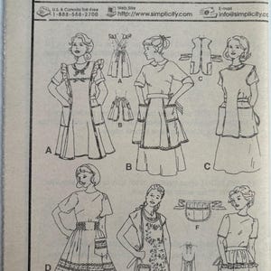 Simplicity 8720 Vintage Inspired Half Apron, Smock, Bib Full Aprons ...
