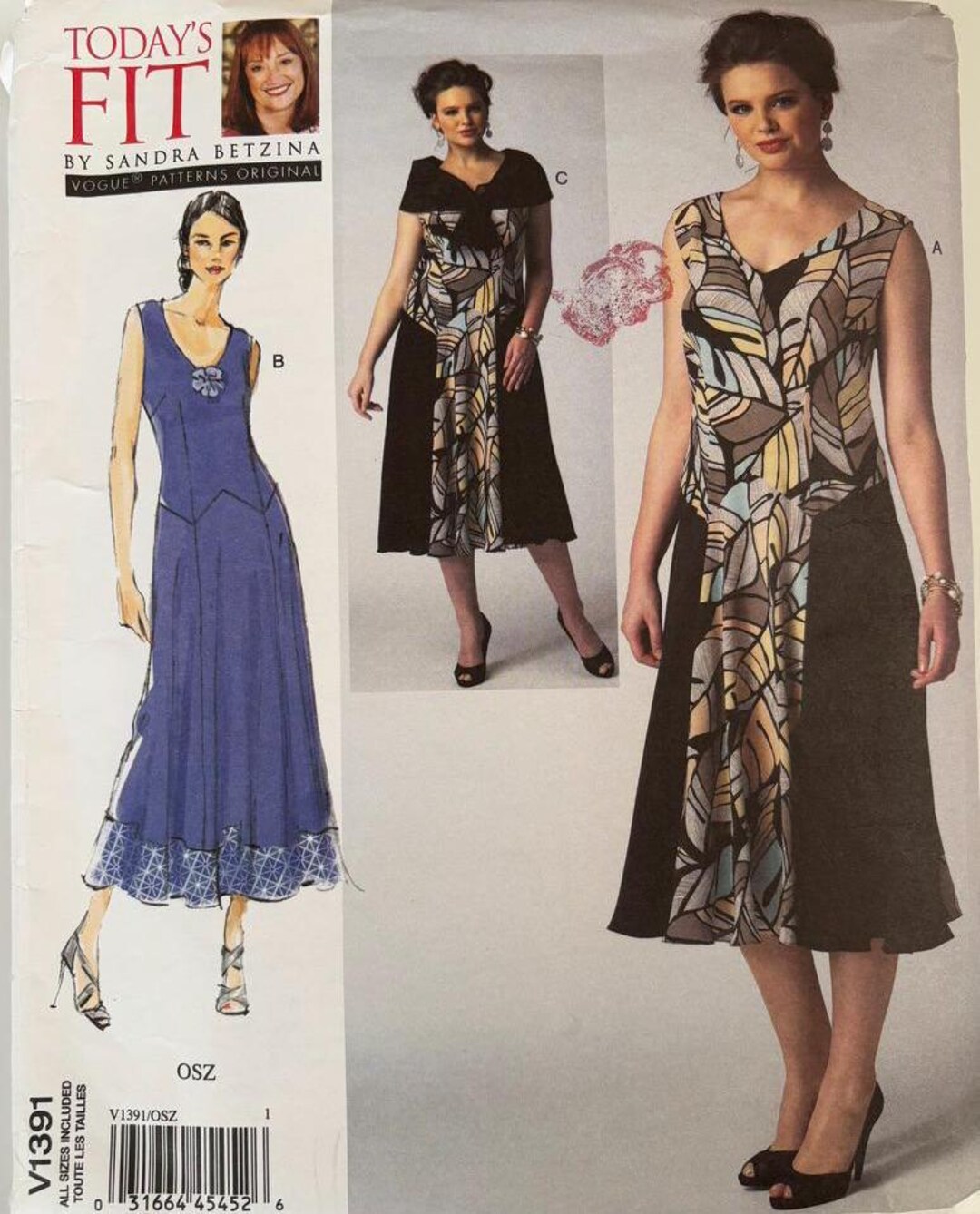 Vogue V1391 20s Inspired Dress & Detachable Capelet, Dress With Fitted ...