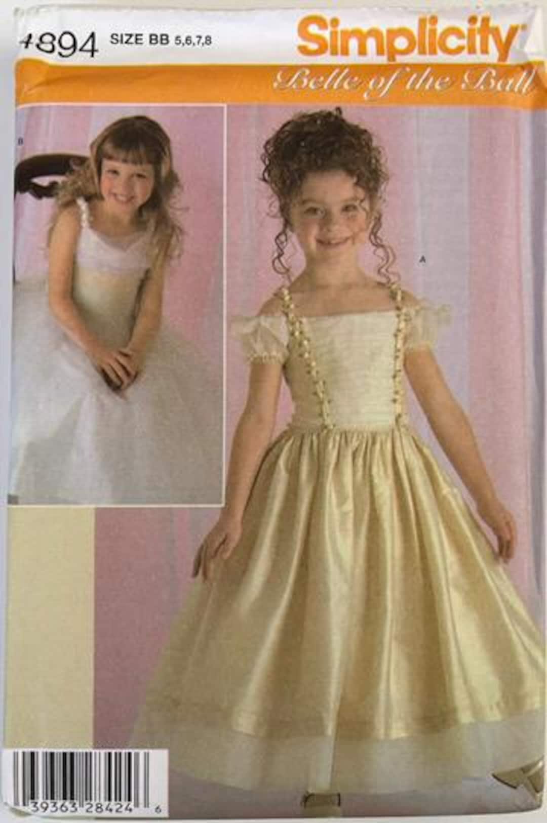 Simplicity 4894 Child's Party Dress Pageant Dress Fitted Bodice Long ...
