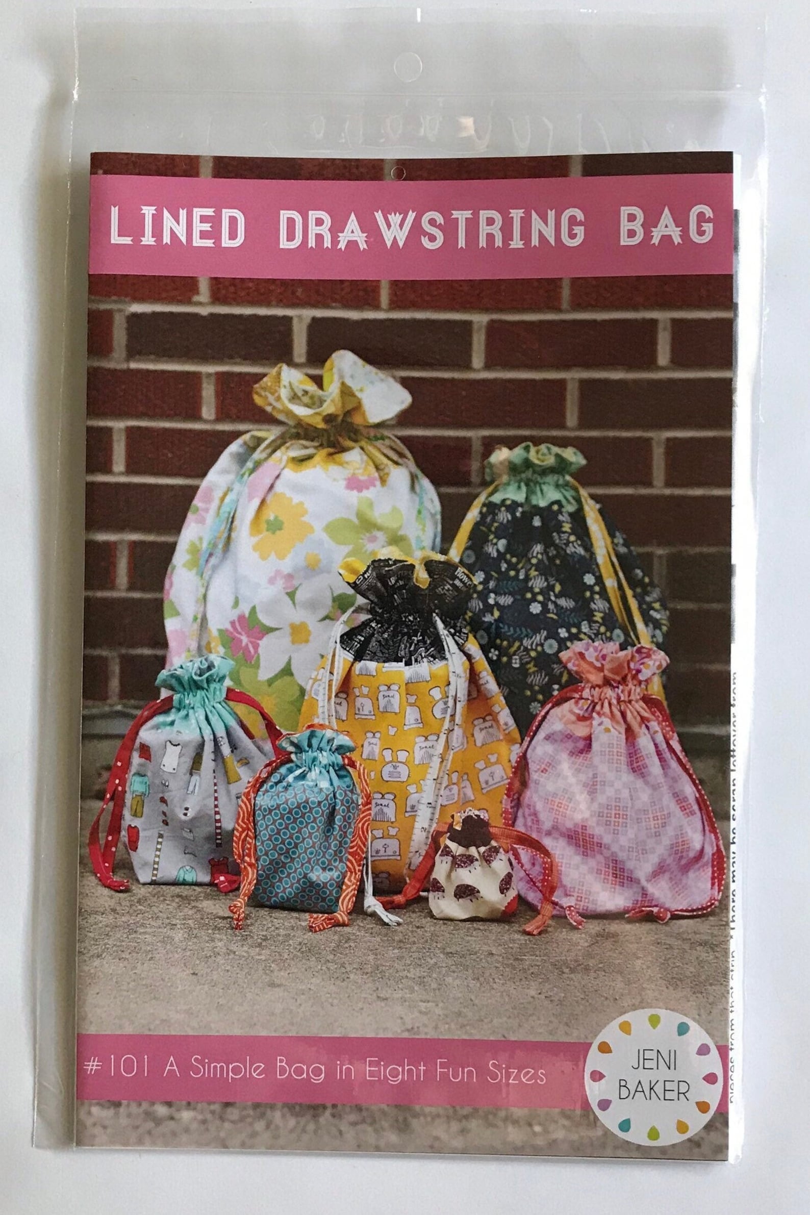 Lined Drawstring Bag Sewing Pattern by Jeni Baker | Etsy