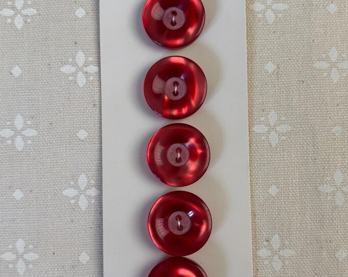 Red Buttons, Scant 3/4 Inch, Shiny Vintage Red Sweater or Jacket ...