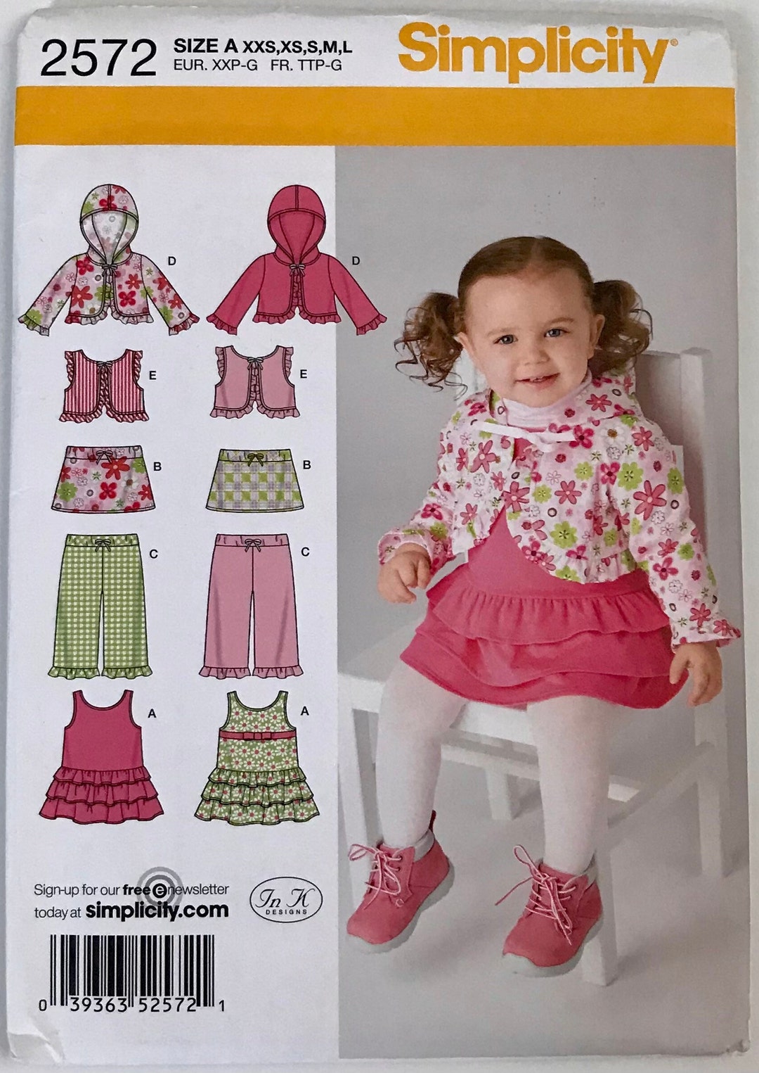 Simplicity 2572 Babies' Jumper, Skirt, Pants, Hoodie or Vest Sewing ...