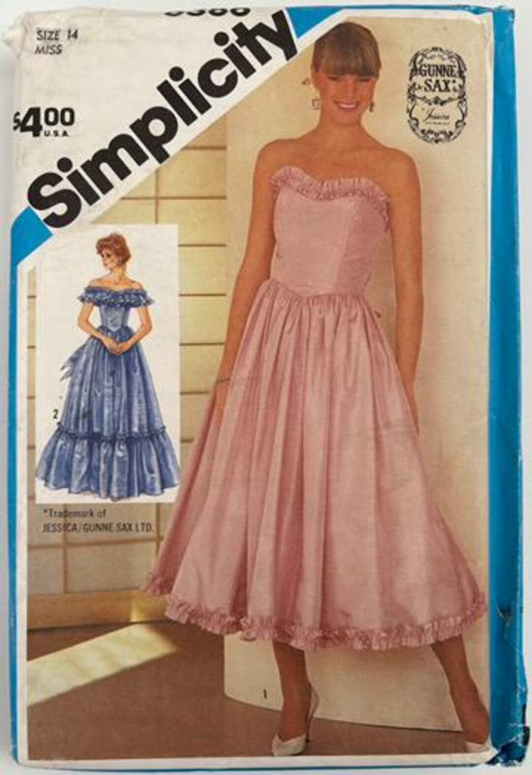 Simplicity 6386 80s Fitted Evening Gown and Petticoat in Two Lengths ...
