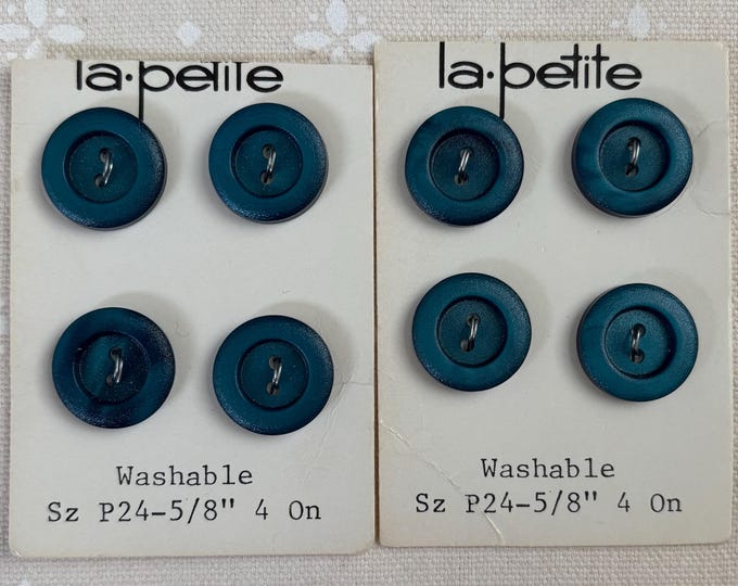 Sea Blue Buttons, Pretty Medium to Dark Blue Buttons by La Petite, 2 ...