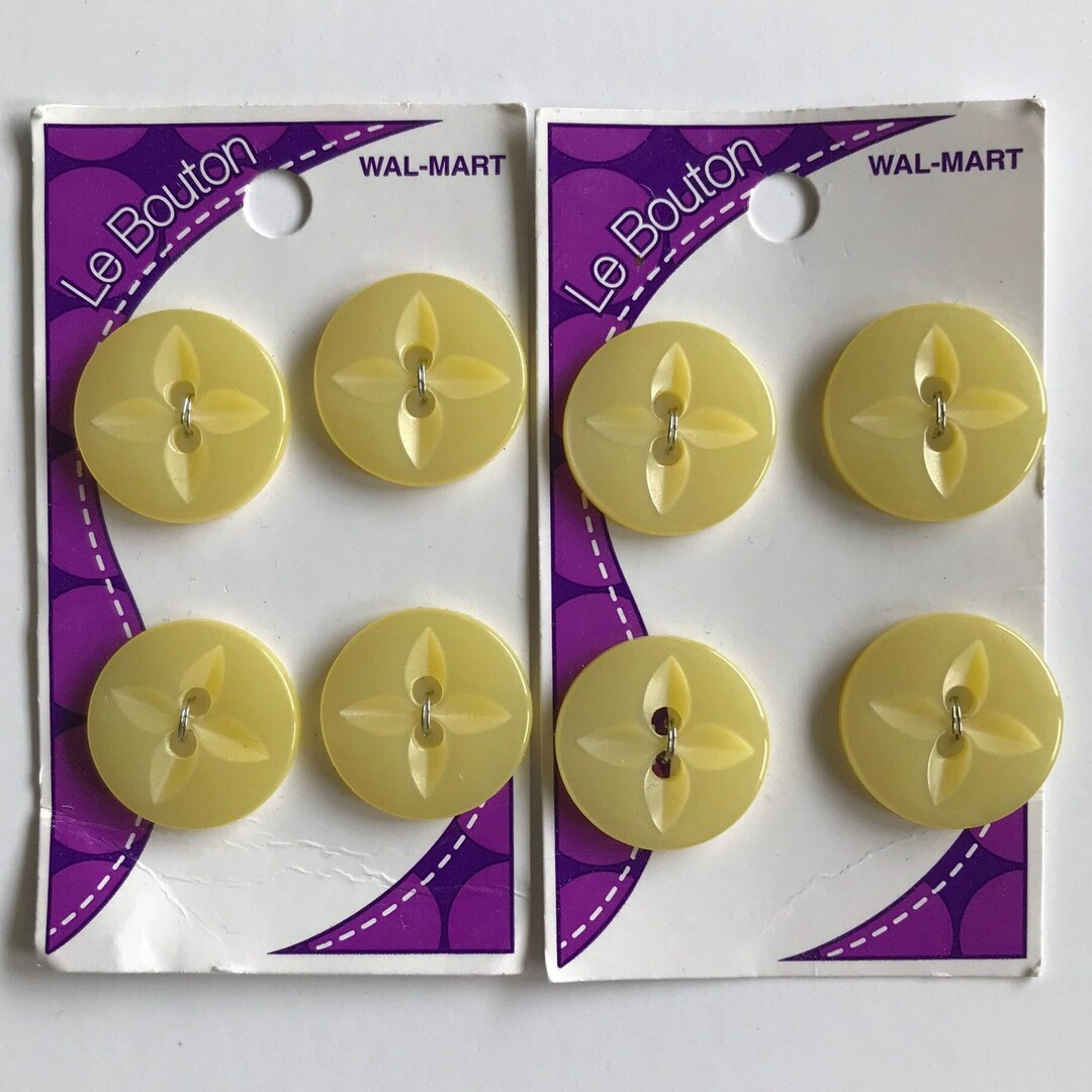 Yellow Yellow/cream Large Buttons, 3/4 Inch, 2-hole, by Le Bouton, 8 ...