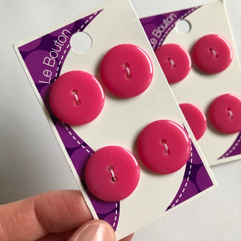 Pink Buttons 3/4 Inch 2-hole by Le Bouton 8 Total Buttons - Etsy