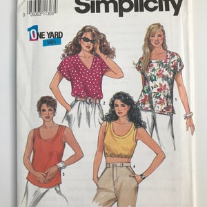 Simplicity 7292 90s Pullover Top Pattern: Neckline, Sleeve, Length ...