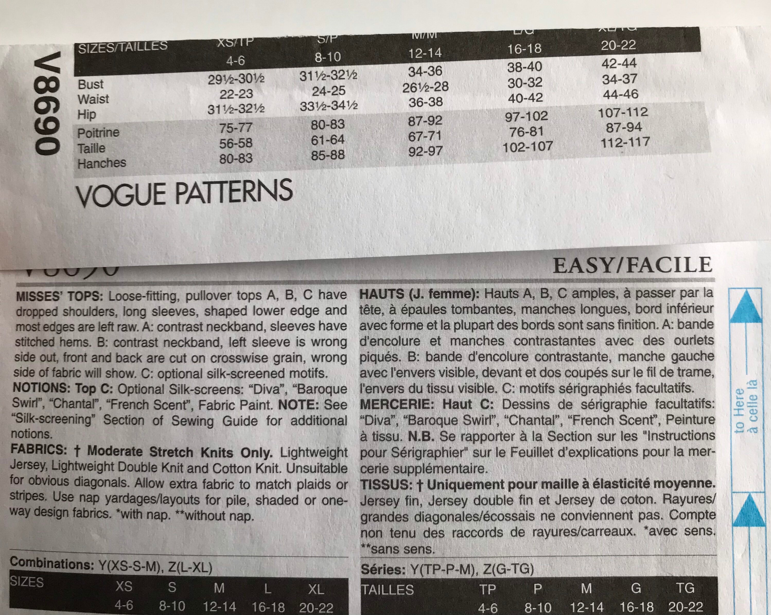 Vogue 8690 Misses' Tops Sewing Pattern Katherine Tilton - Etsy