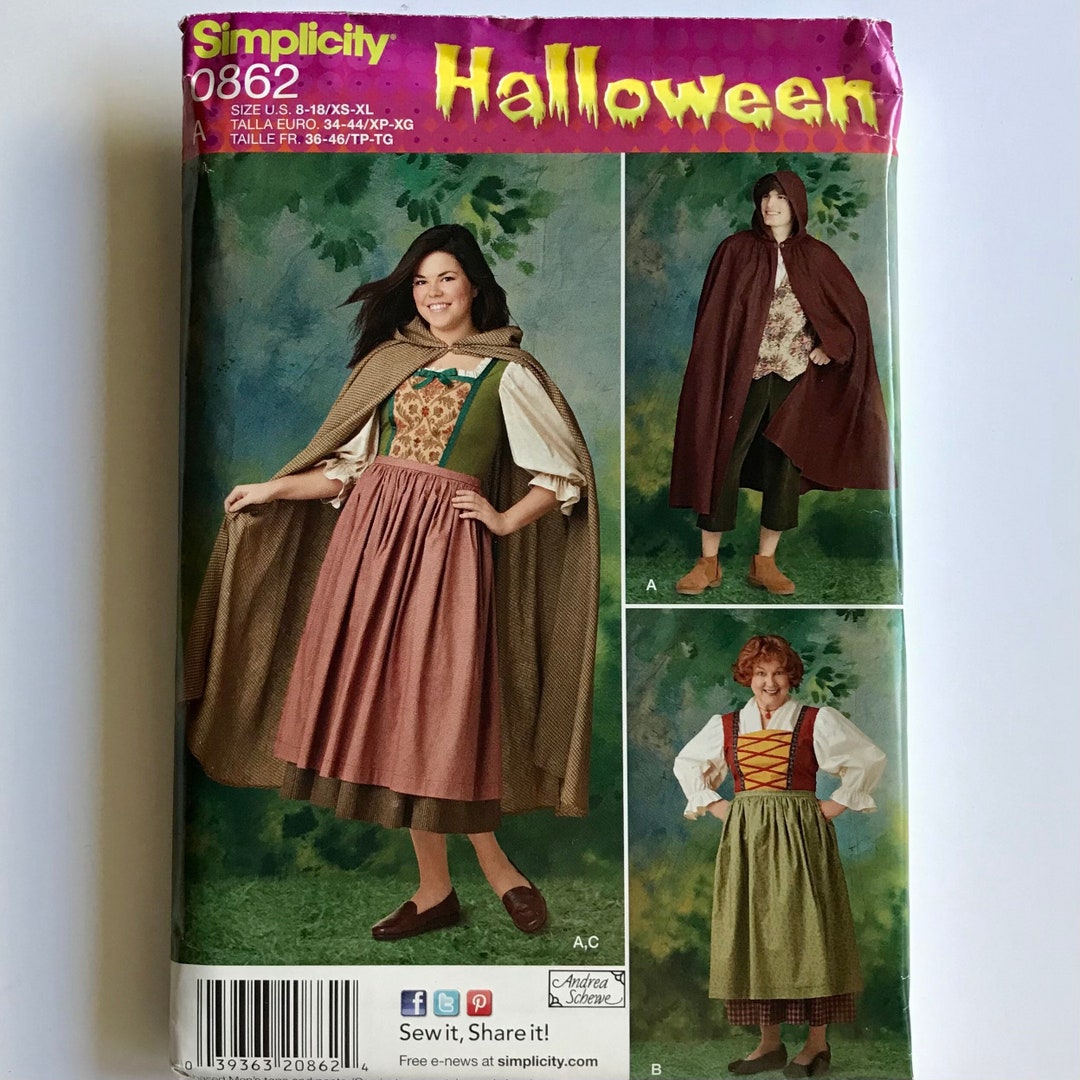 Simplicity 1771/0862 Misses', Men's Medieval Costume Pattern Puff ...