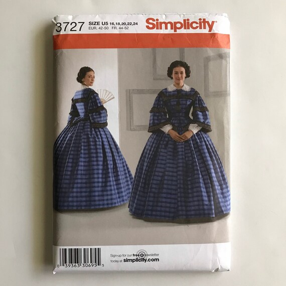 Simplicity 3727 Misses' Costume Pattern Civil War | Etsy