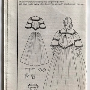 Simplicity 3727 Misses' Costume Pattern Civil War Southern Belle Dress ...