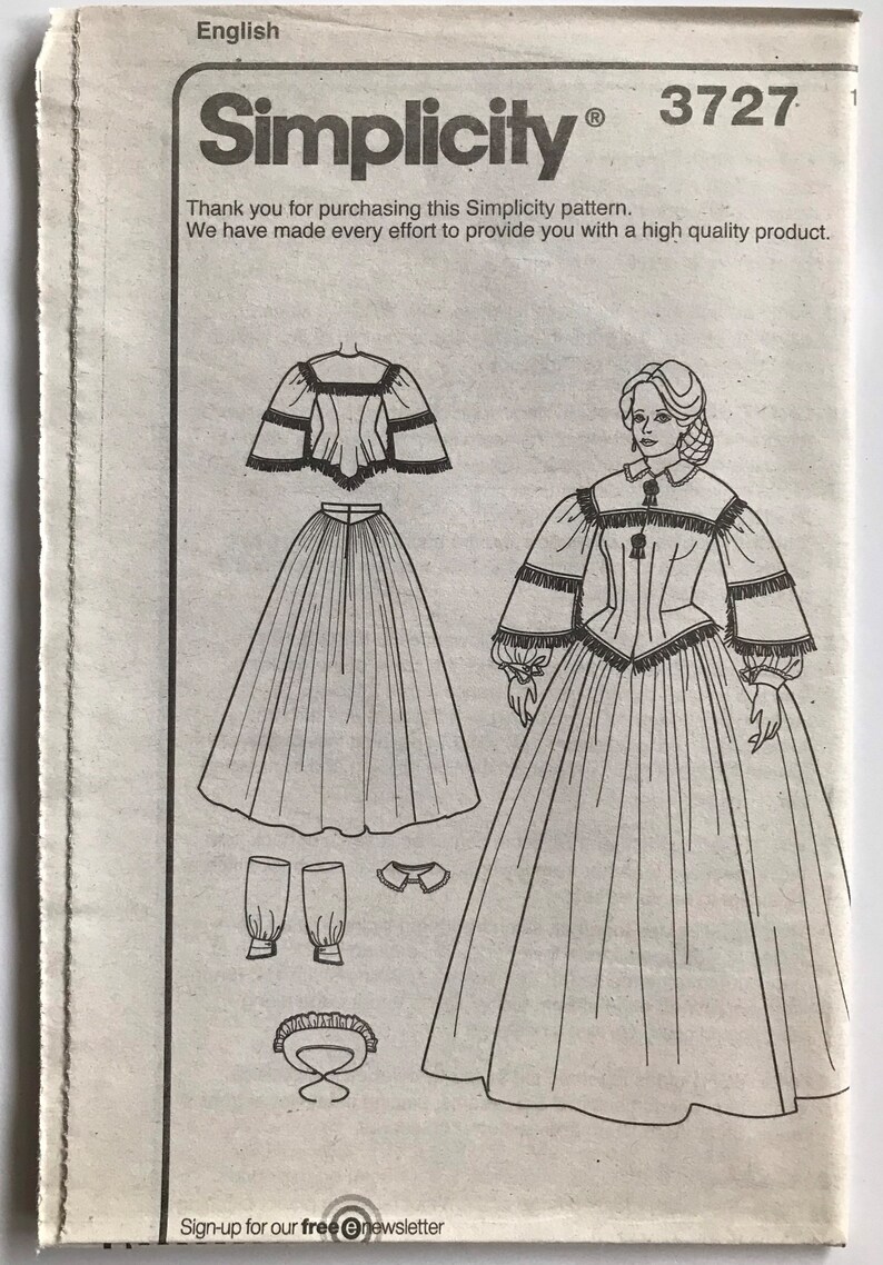 Simplicity 3727 Misses' Costume Pattern Civil War Southern - Etsy
