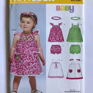 New Look 6718 Baby Dress, Bloomers and Headband Pattern Sizes Newborn ...