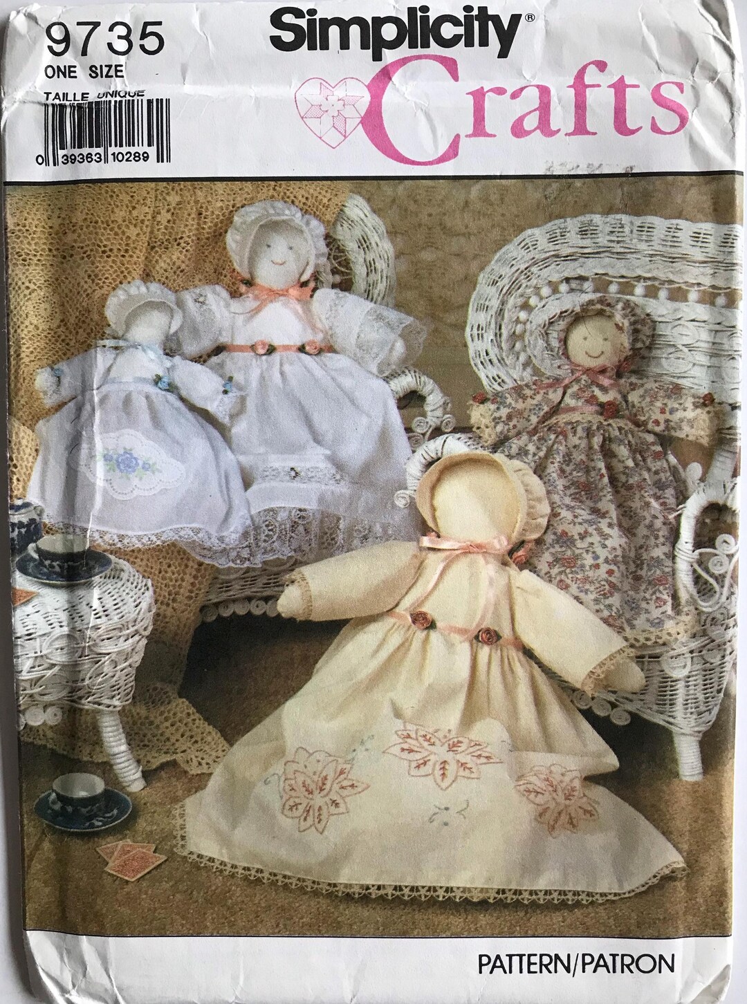 Simplicity Crafts 9735, 90s Heirloom Doll and Clothes in Two Sizes: 12 ...