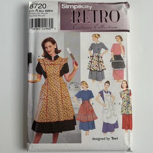 Simplicity 8720 Vintage Inspired Half Apron, Smock, Bib Full Aprons ...