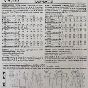Vogue 8766 Misses'/petite Dress Sewing Pattern Fitted Bodice, Princess ...