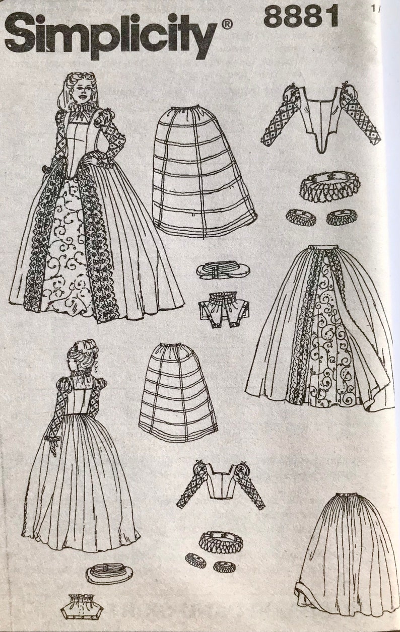 Simplicity 8881 Misses' Costume Pattern Elizabethan Dress - Etsy
