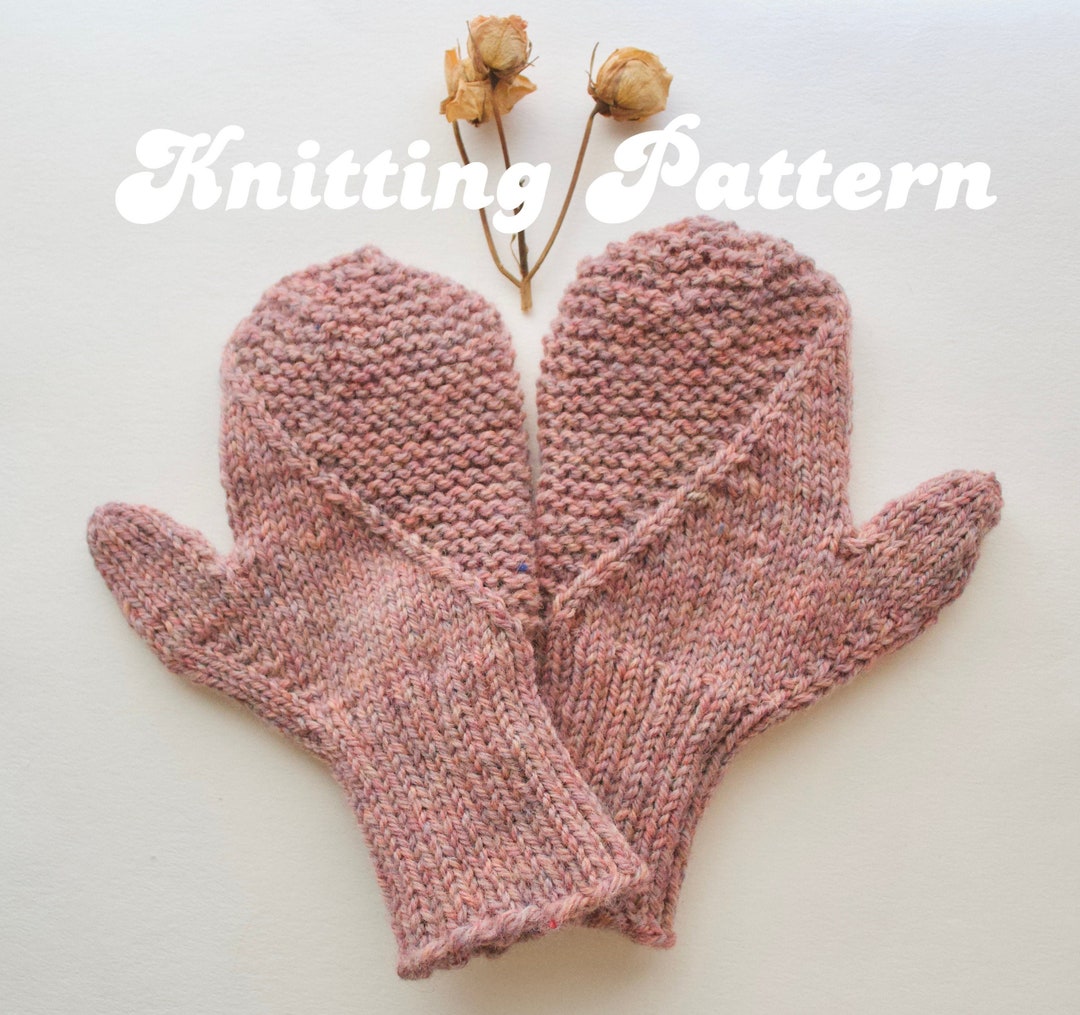 Slant Mittens Knitting Pattern - PDF Document Digital Download - How to ...