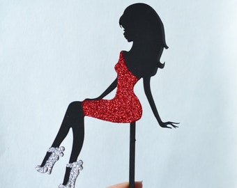 Sitting Girl Cake Topper Custom Made - Etsy