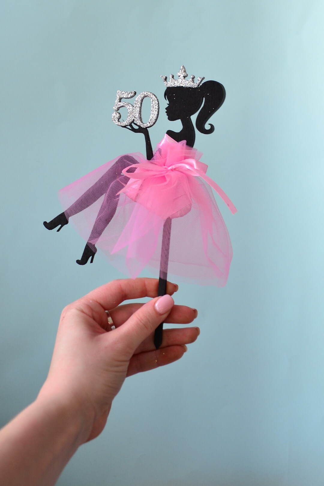 Birthday Girl Cake Topper Sitting Woman Silhouette With Custom - Etsy