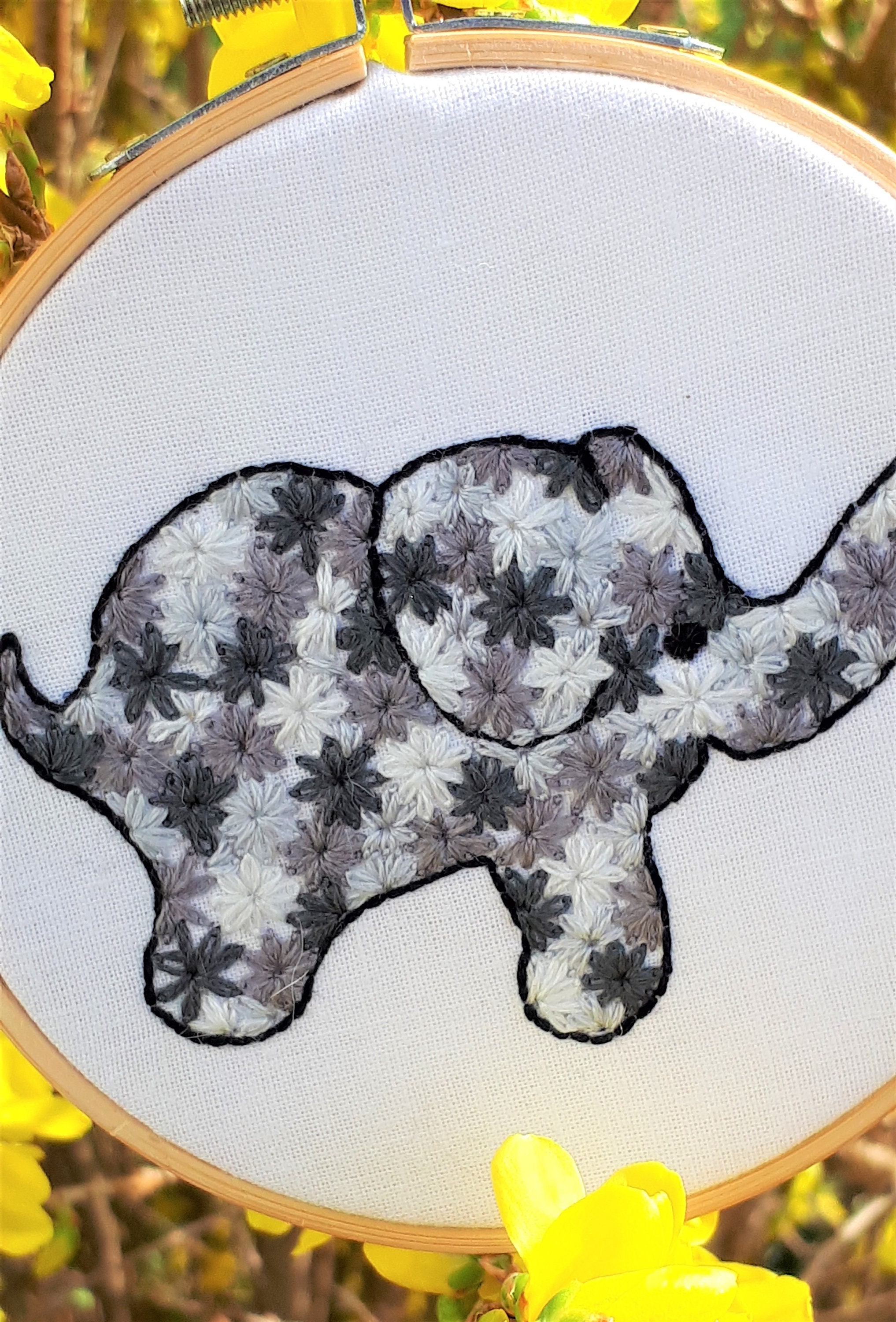 Enchanting Elephant Hand Embroidery Pattern; PDF Pattern Download; 5 ...