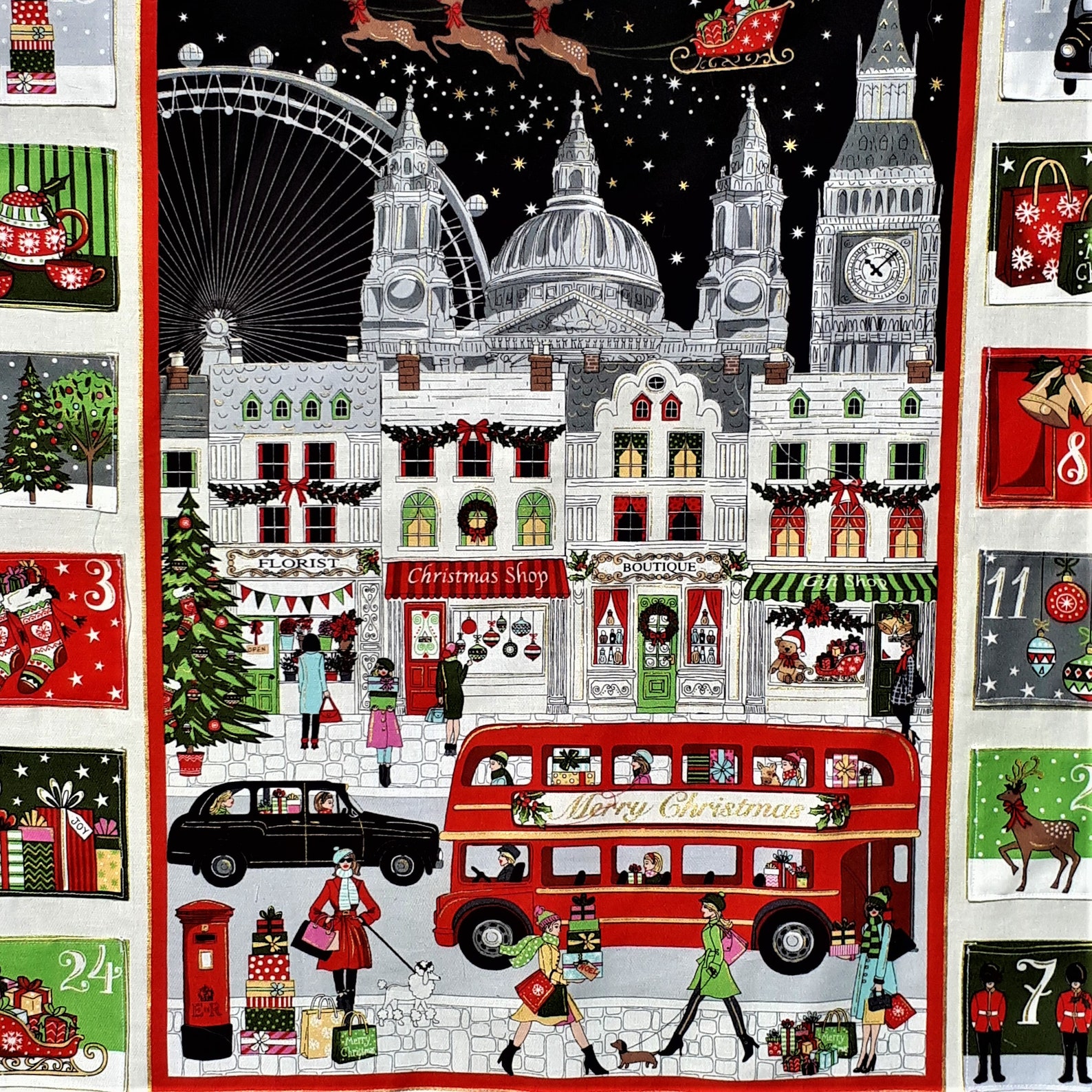 Fabric Advent Calendar London Christmas Fillable Calendar - Etsy Canada