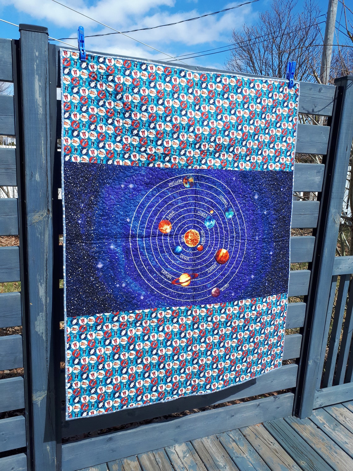 Solar System Baby Blanket Space-themed Baby Quilt Baby | Etsy Canada
