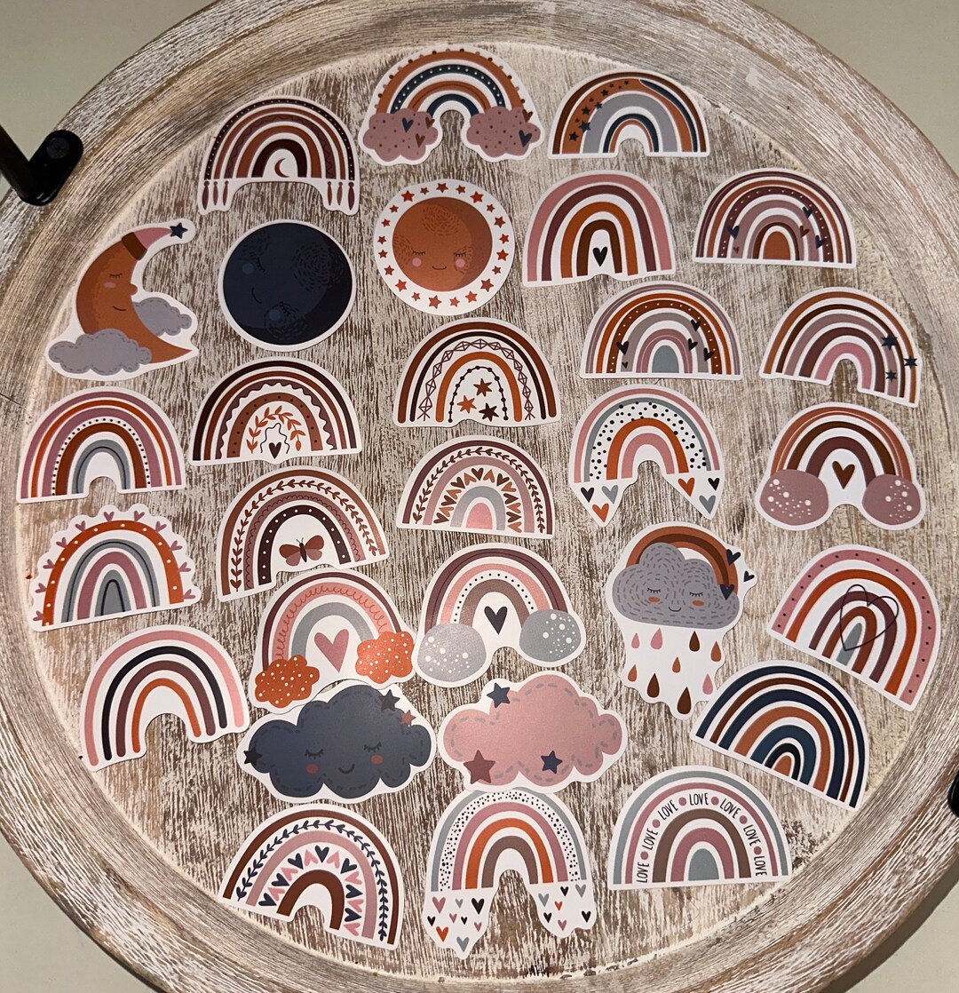 Boho Rainbow Assorted Stickers - Etsy