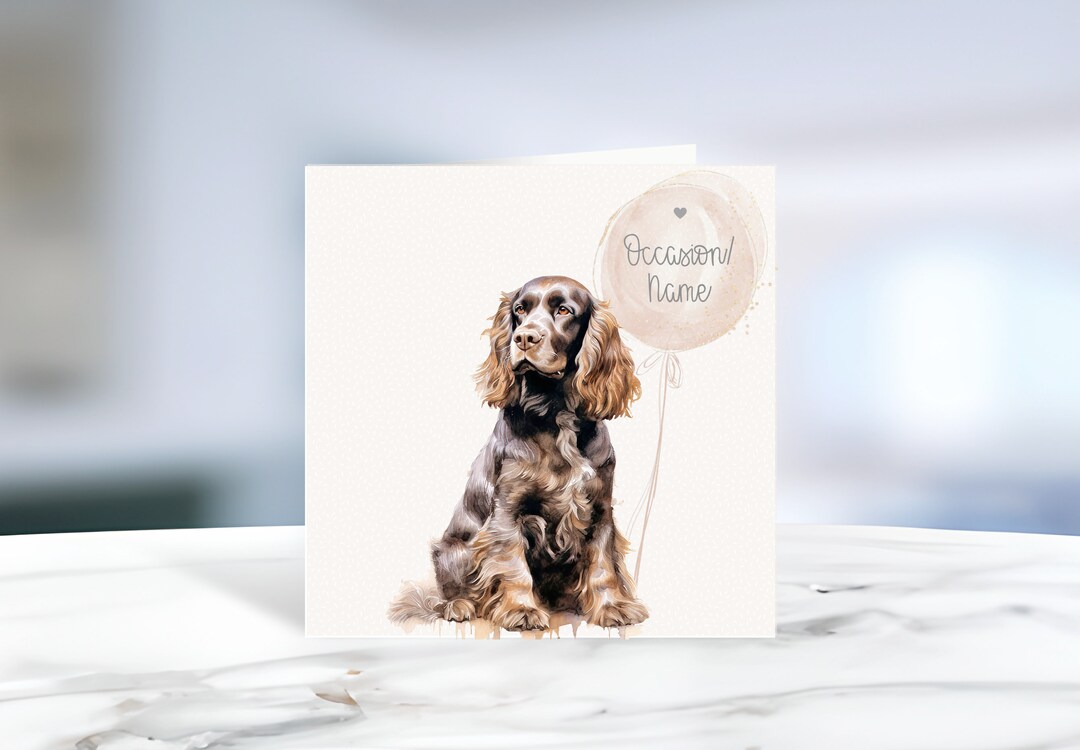 Cocker Spaniel Hand Made Greetings Card. Adorable Chocolate Cocker ...