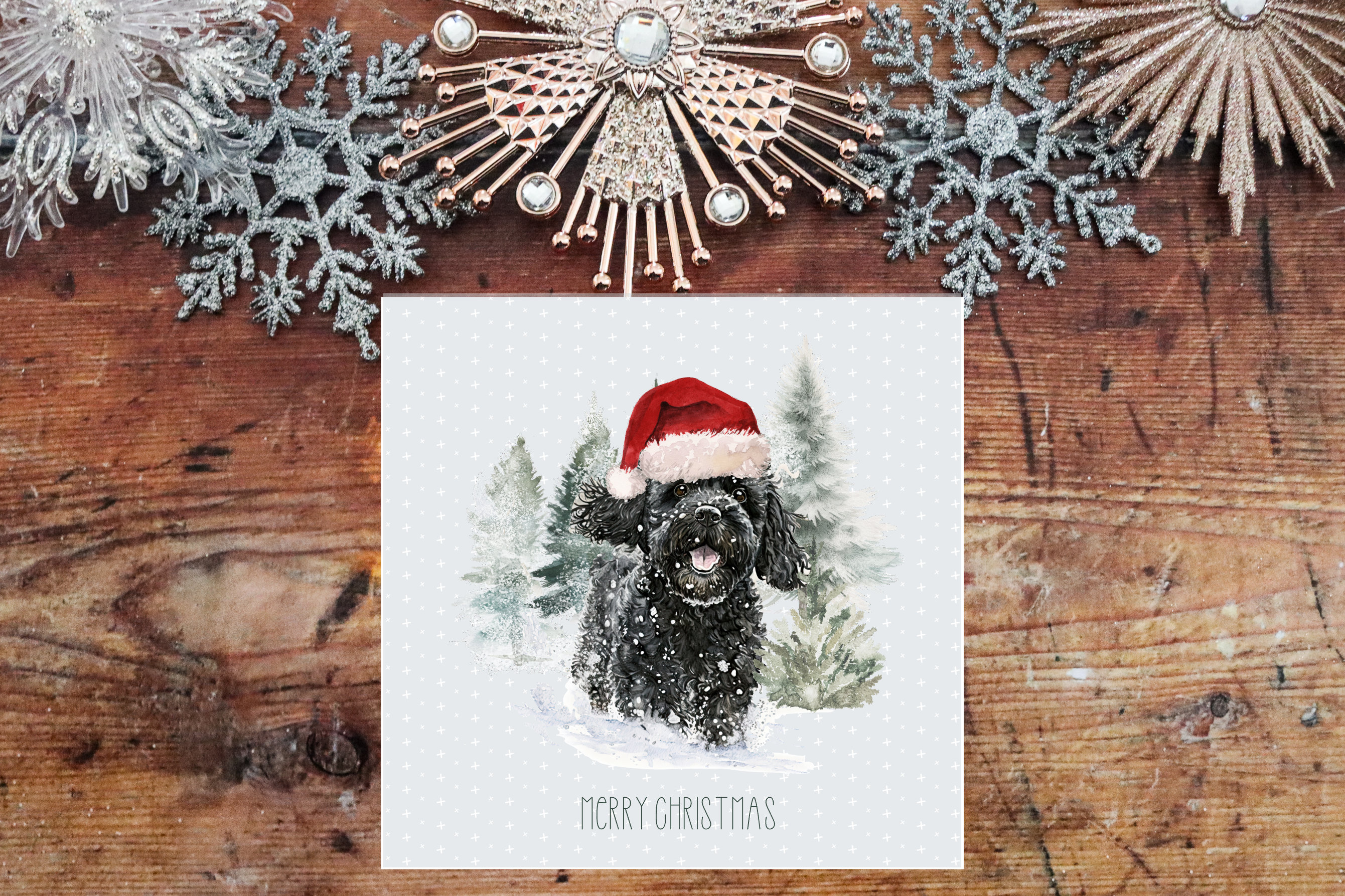 Black Cockapoo Christmas Card. Cute Cockapoo in Snowy Festive - Etsy UK
