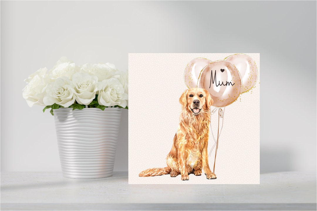 Golden Retriever Birthday Card. Hand Made Greetings Card. Can Be ...