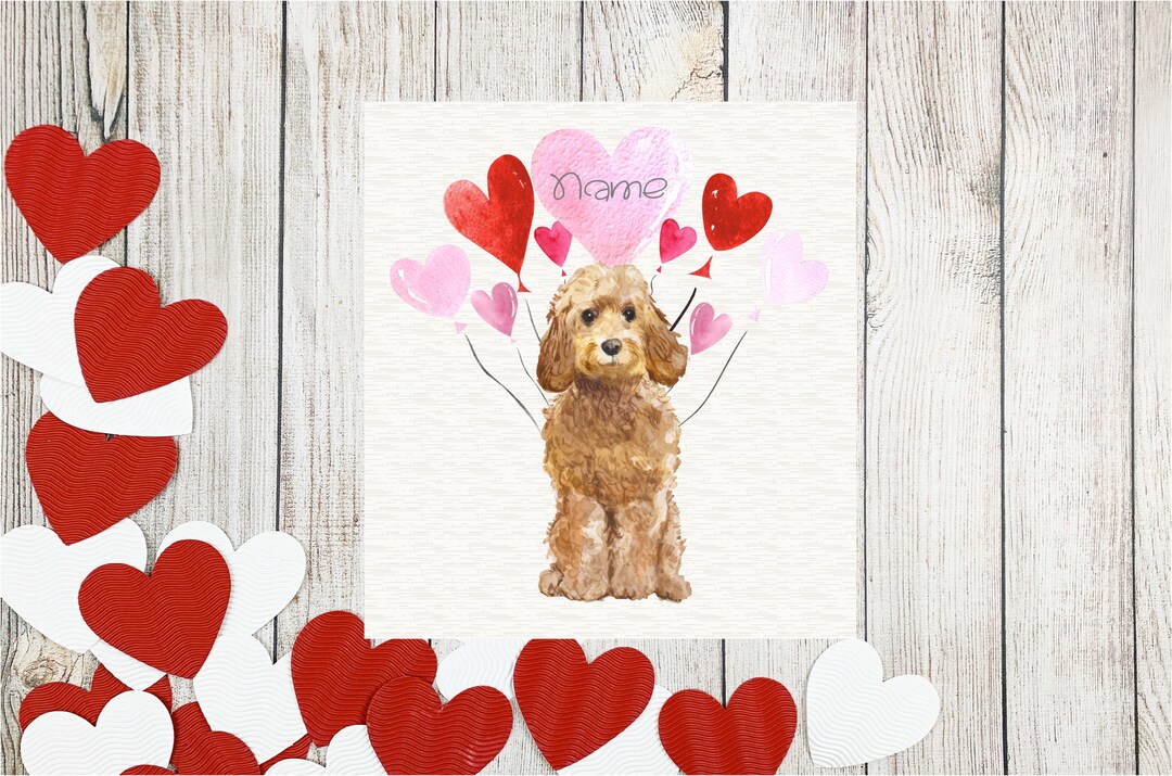 Cockapoo Valentines Greetings Card. Hand Made Card With Cute Cockapoo ...