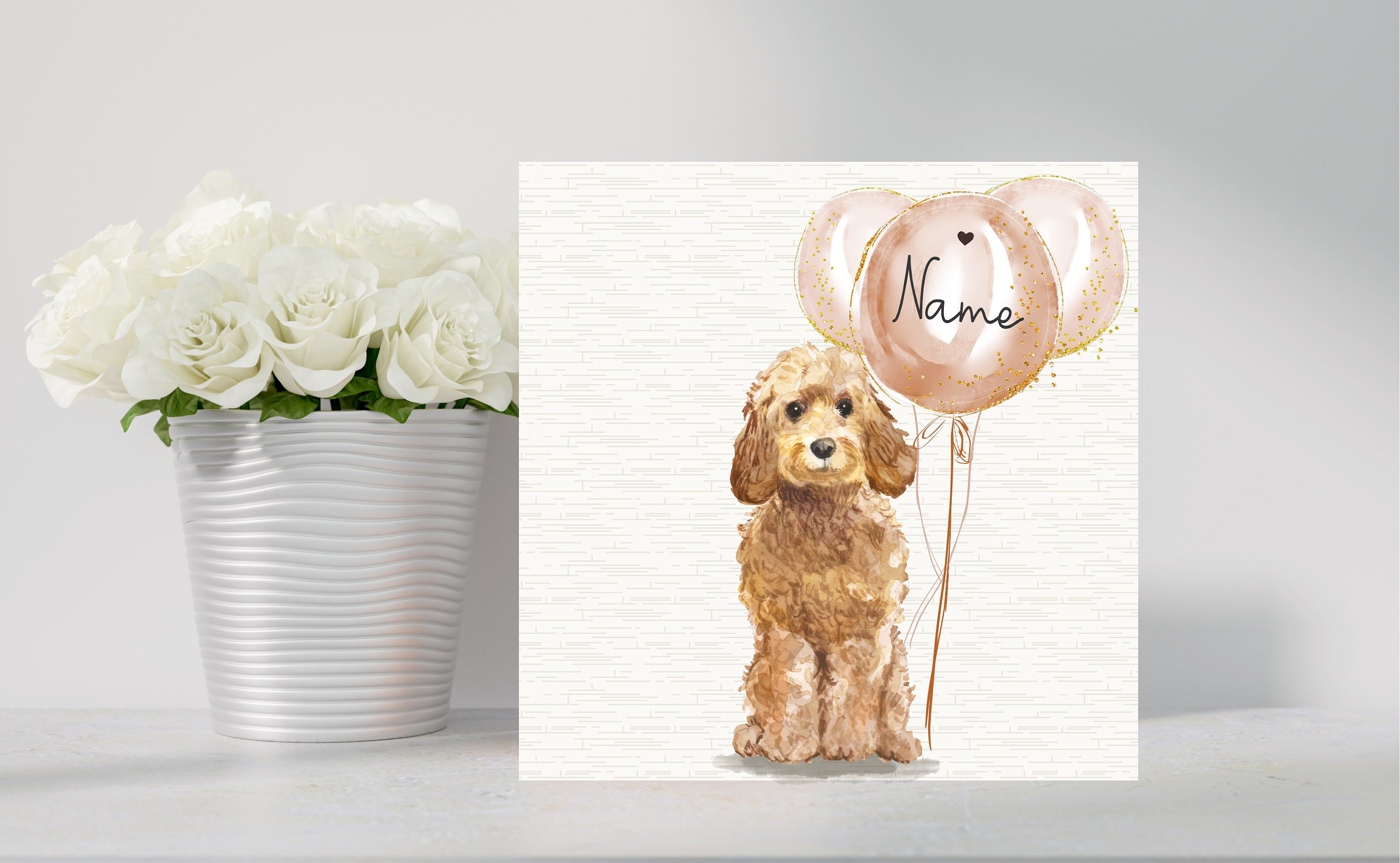 Cockapoo Greetings Card. Hand Made Card With Cute Cockapoo and - Etsy UK