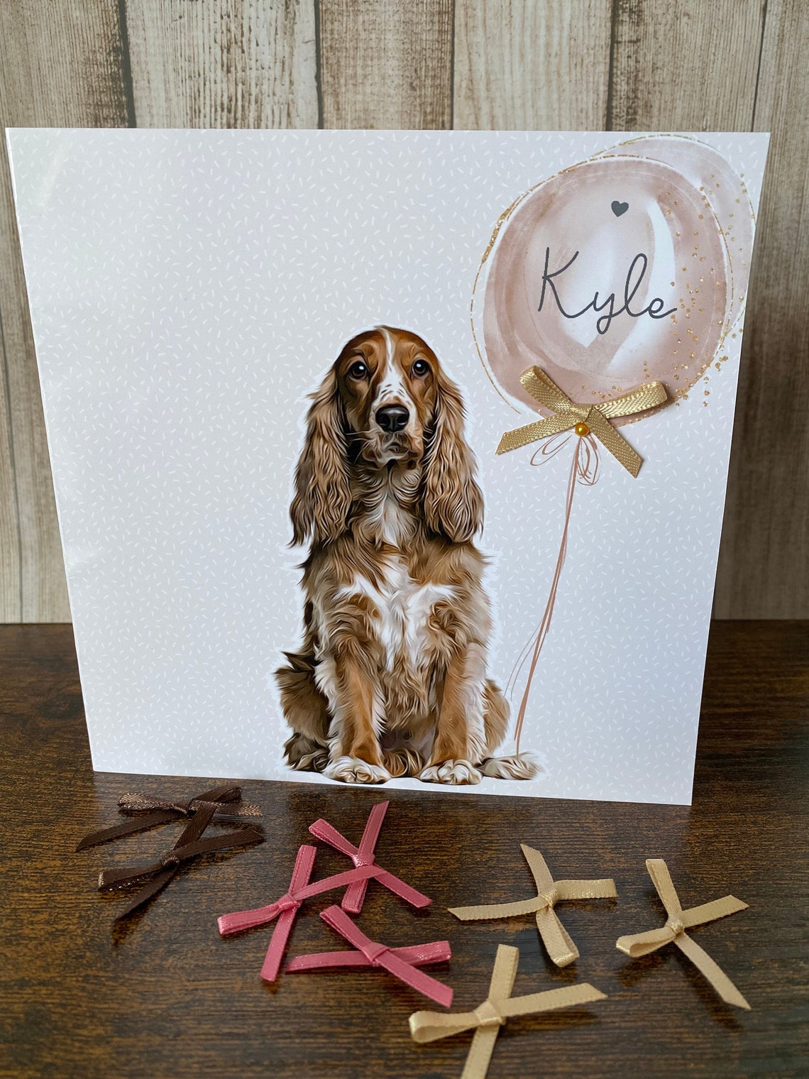 Golden Cocker Spaniel Hand Made Greetings Card. Adorable Spaniel With ...