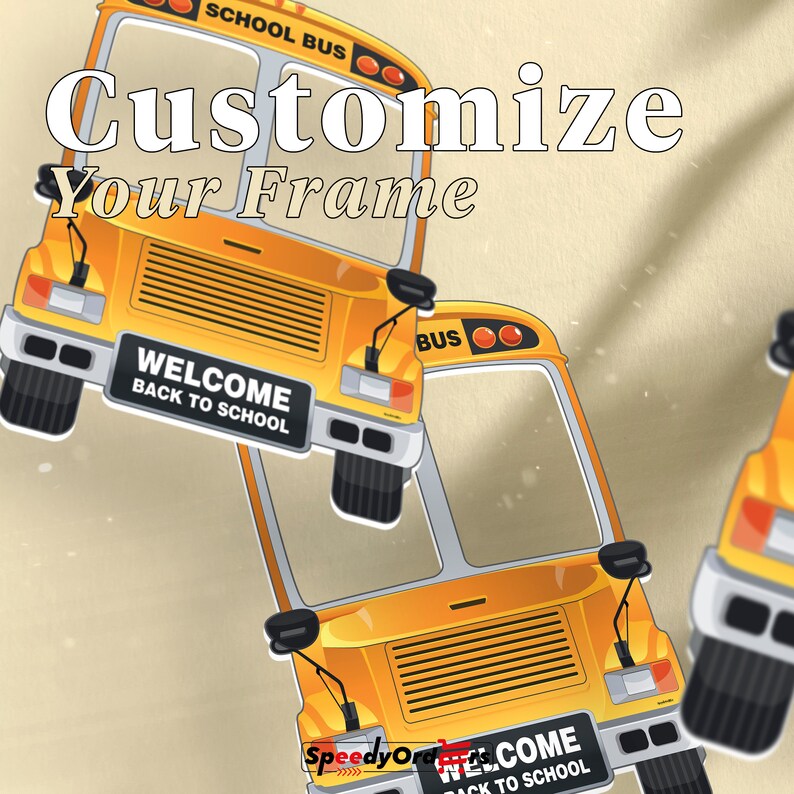 School Bus Photo Booth, School Bus Cutout Prop, School Bus Photo Frame ...
