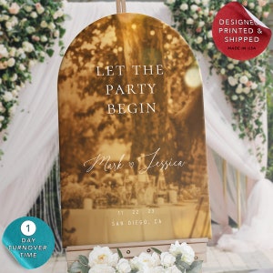 Wedding Party Sign Gold Mirror Wedding Sign Let the Party - Etsy