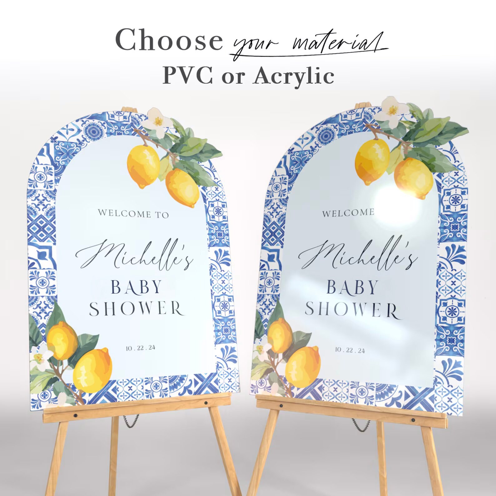 Blue Tiles Baby Shower Sign, Mama’s Main Squeeze Baby Shower Sign ...