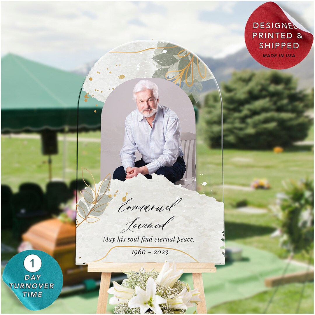 Funeral Welcome Sign With Photo, Custom in Loving Memory Sign ...