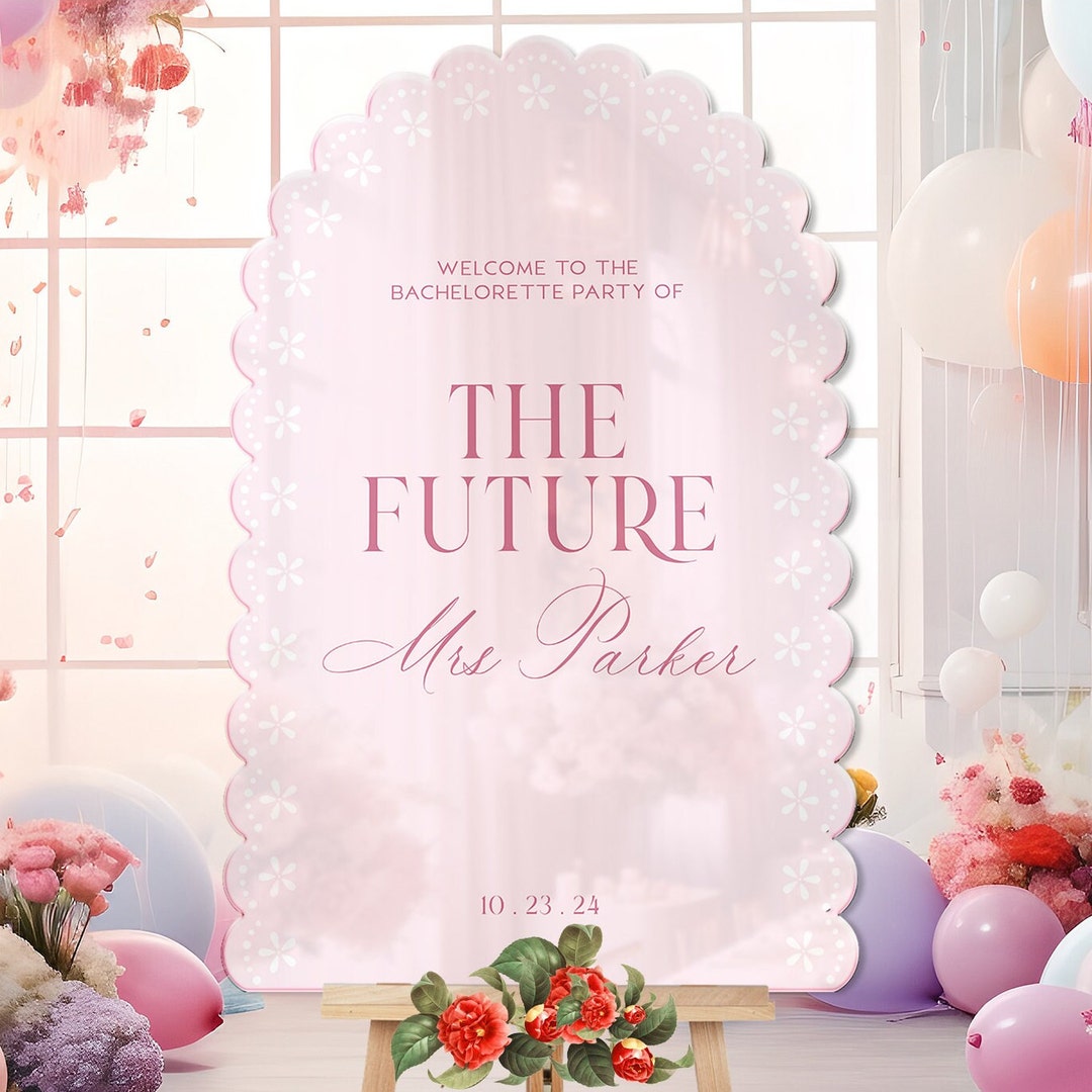 Light Pink Bachelorette Sign, Custom Future Mrs Bachelorette Welcome ...