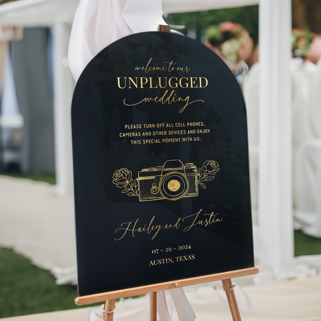 Unplugged Ceremony Sign, Unplugged Wedding Sign, No Phones Wedding Sign ...