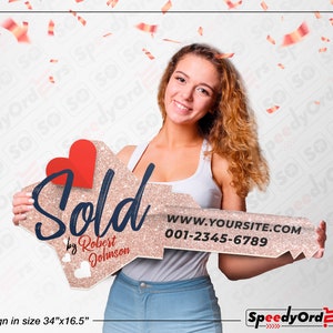 Realtor Key Sign, Custom Sold Key Sign Real Estate, Sold Sign for ...